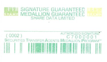 Medallion Signature Guarantee Stamp Bank Of America Cheap Sale ...